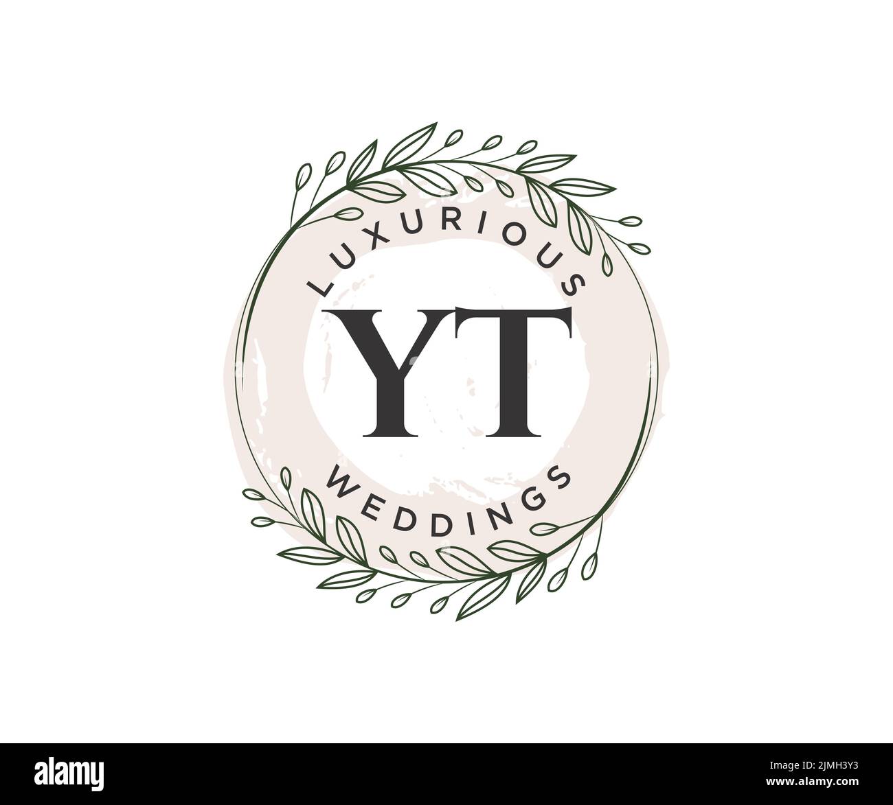 YT Initials letter Wedding monogram logos template, hand drawn modern minimalistic and floral ...