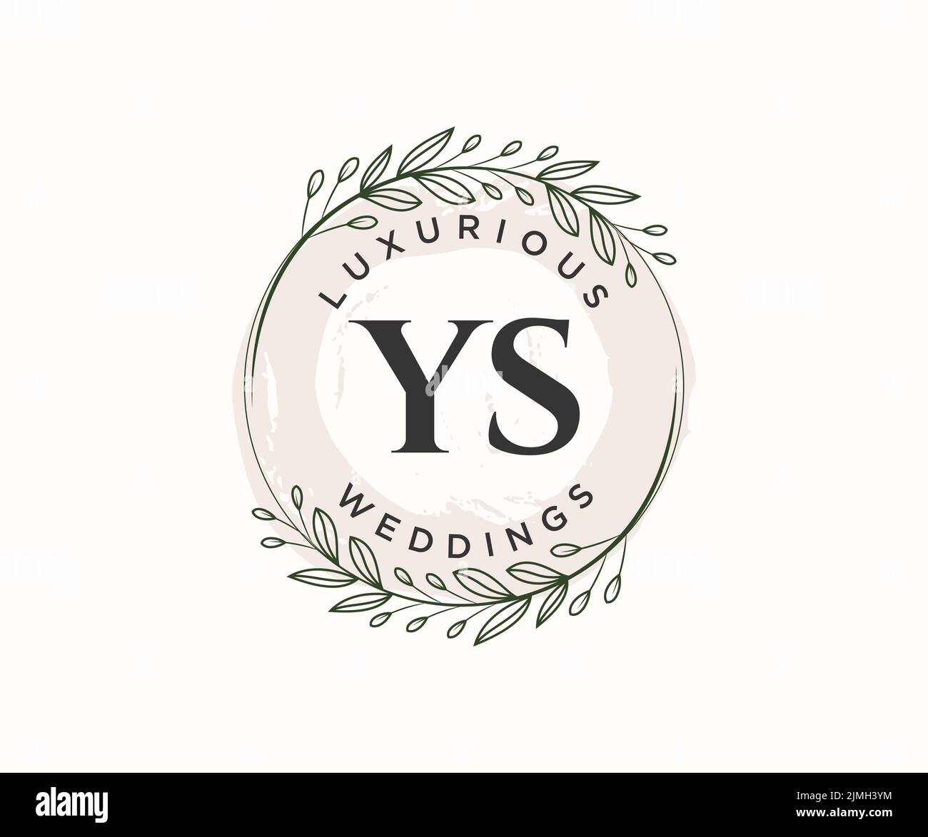 YS Initials letter Wedding monogram logos template, hand drawn modern minimalistic and floral ...