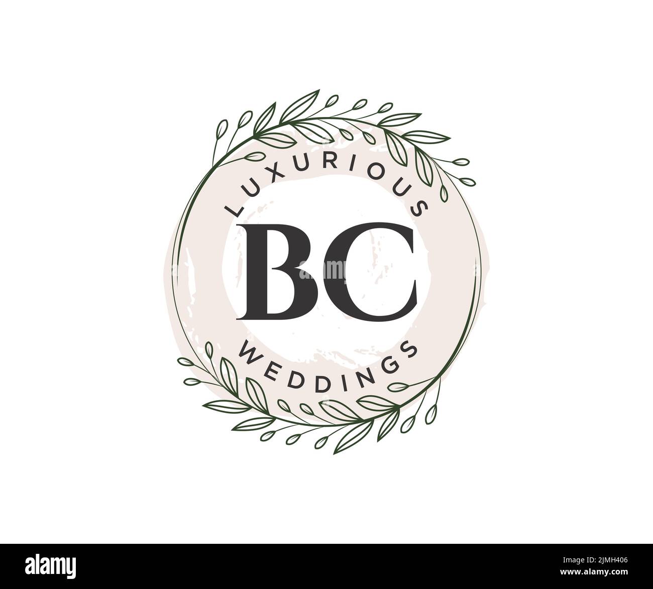 BC Initials letter Wedding monogram logos template, hand drawn modern ...