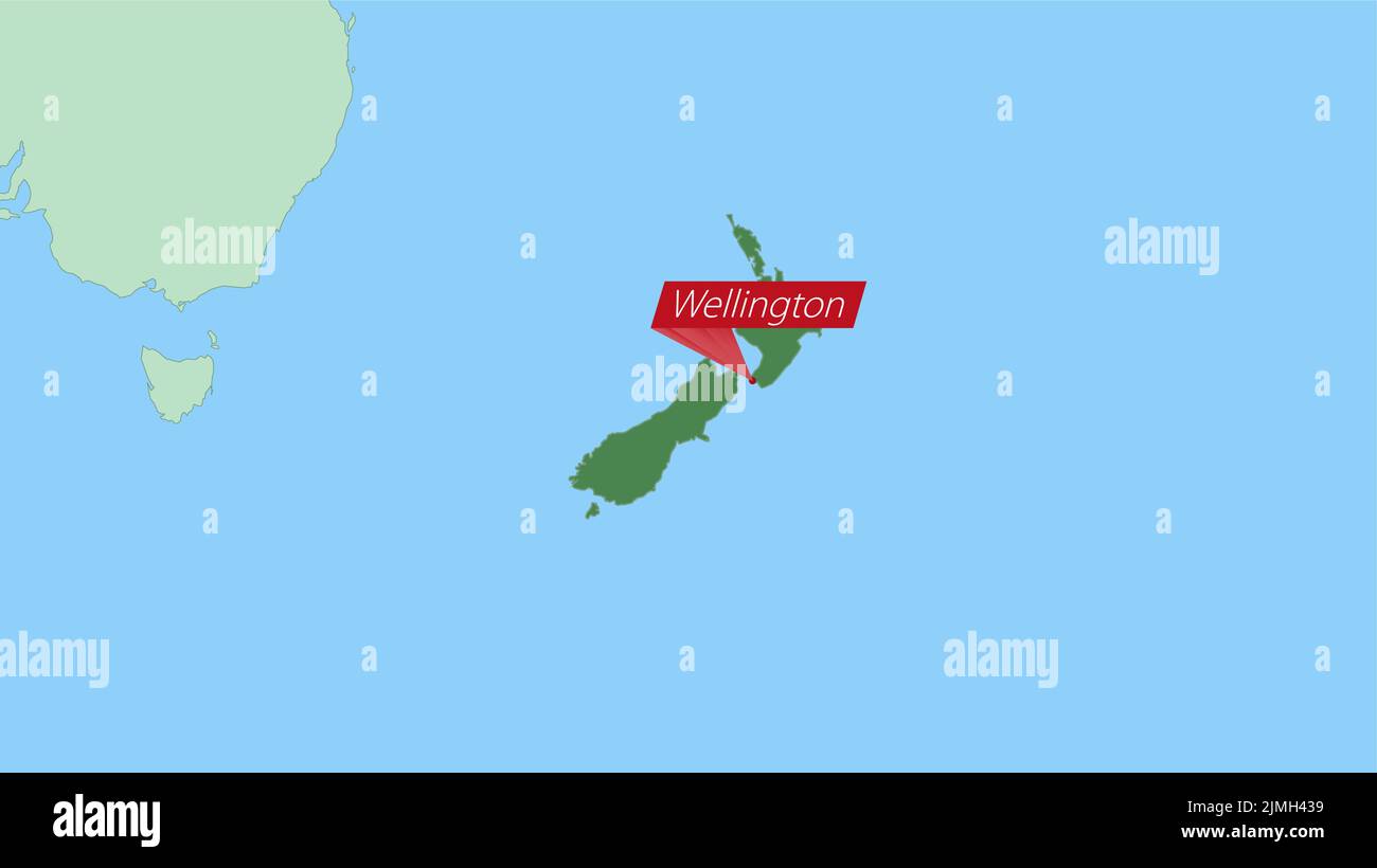 Colorful New Zealand political map with clearly labeled, separated