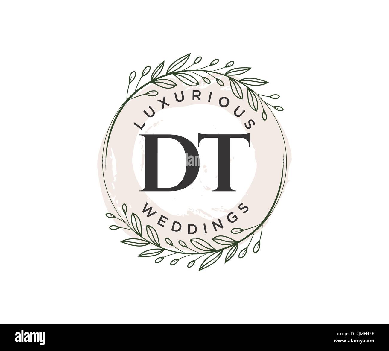 DT Initials letter Wedding monogram logos template, hand drawn modern minimalistic and floral ...