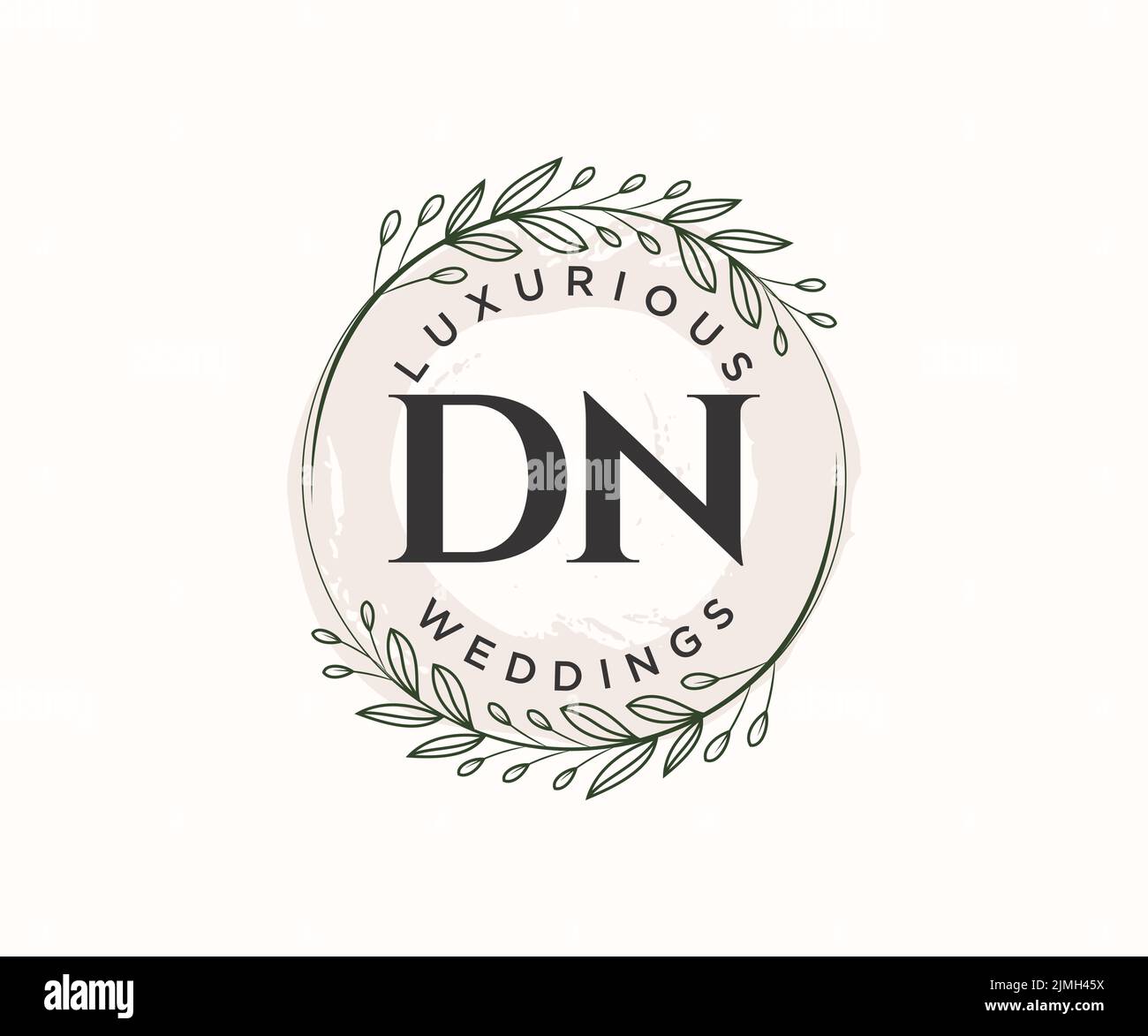 DN Initials letter Wedding monogram logos template, hand drawn modern ...