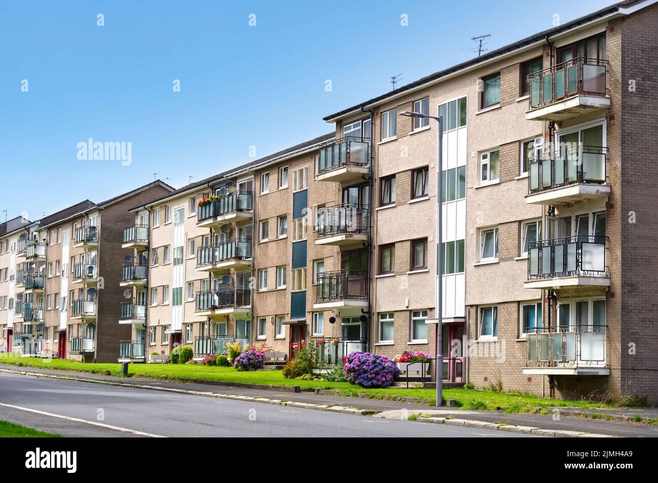 Council flats in poor housing estate with many social welfare issues in ...