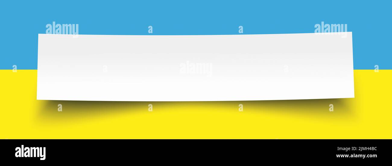 Ukraine Flag Paper Banner Header Stock Photo - Alamy