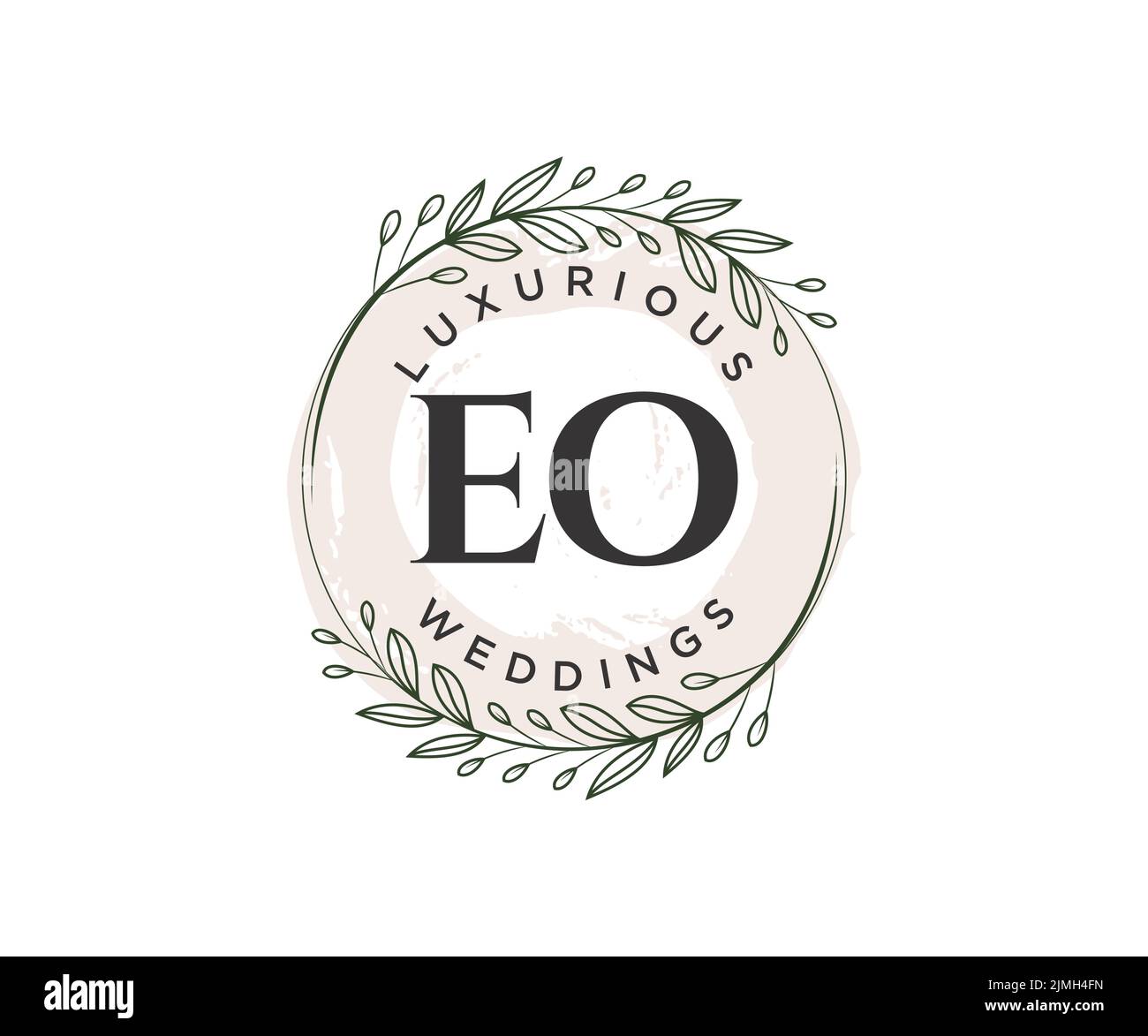EO Initials letter Wedding monogram logos template, hand drawn modern ...