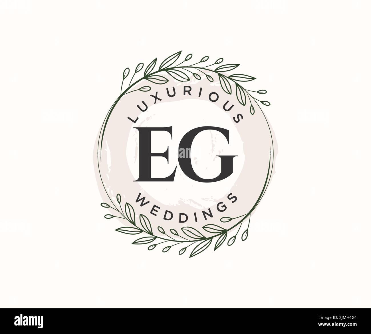 EG Initials letter Wedding monogram logos template, hand drawn modern ...