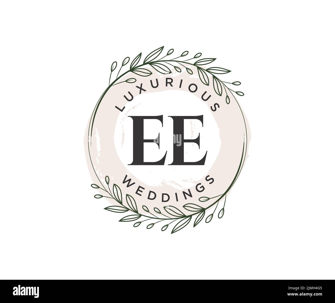 EE Initials letter Wedding monogram logos template, hand drawn modern ...