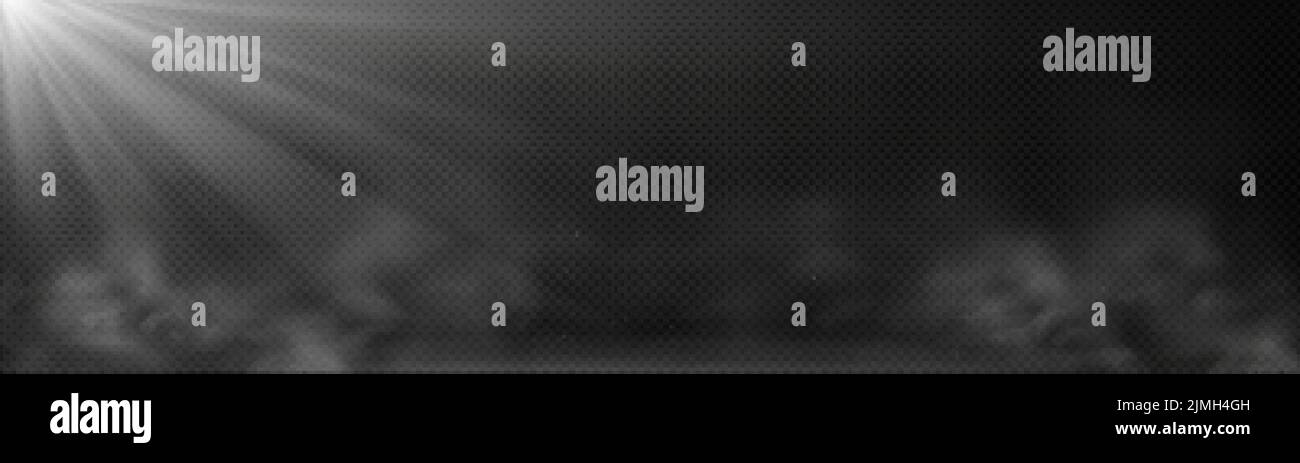 Overlay effect of white light ray, fog and dust isolated on transparent ...