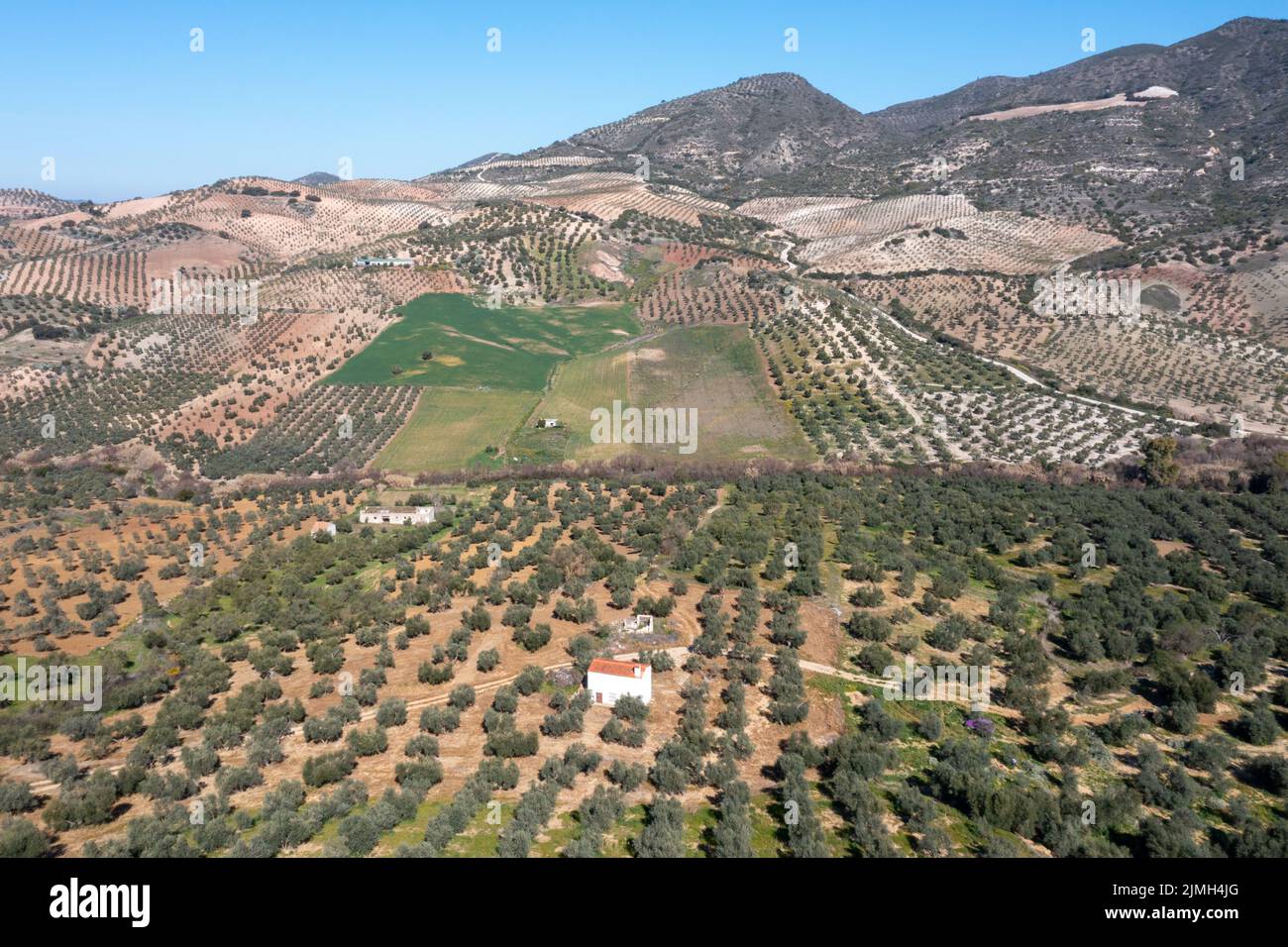 Hilly farmland and backcountry in the south of Spain Stock Photo - Alamy