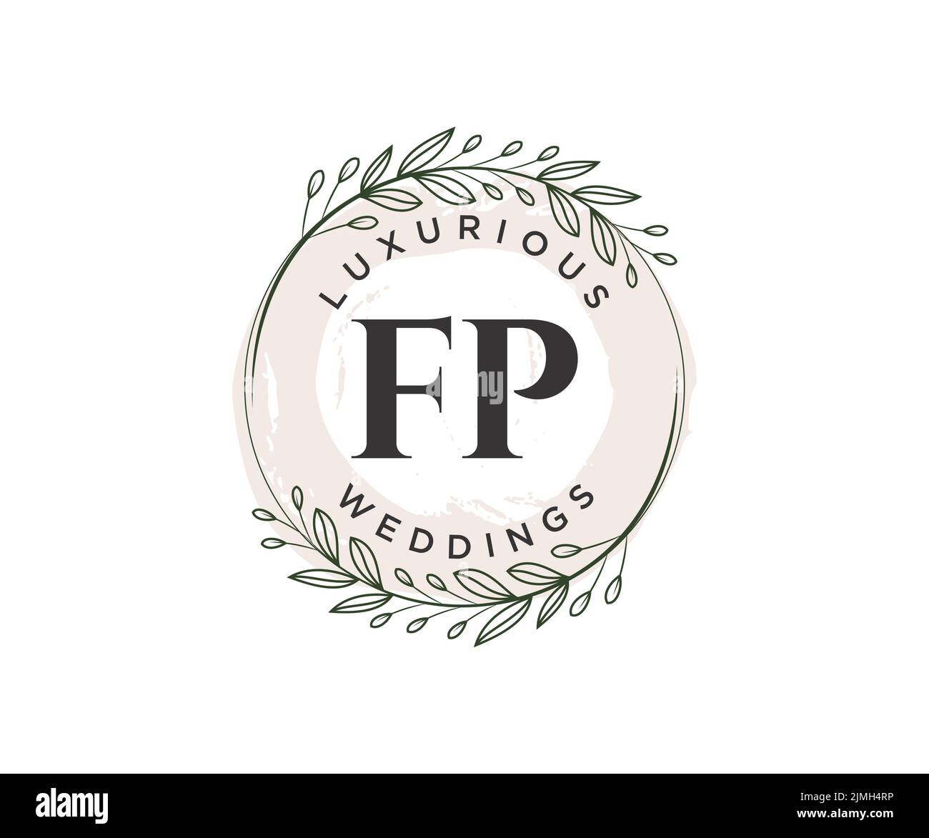 FP Initials letter Wedding monogram logos template, hand drawn modern ...
