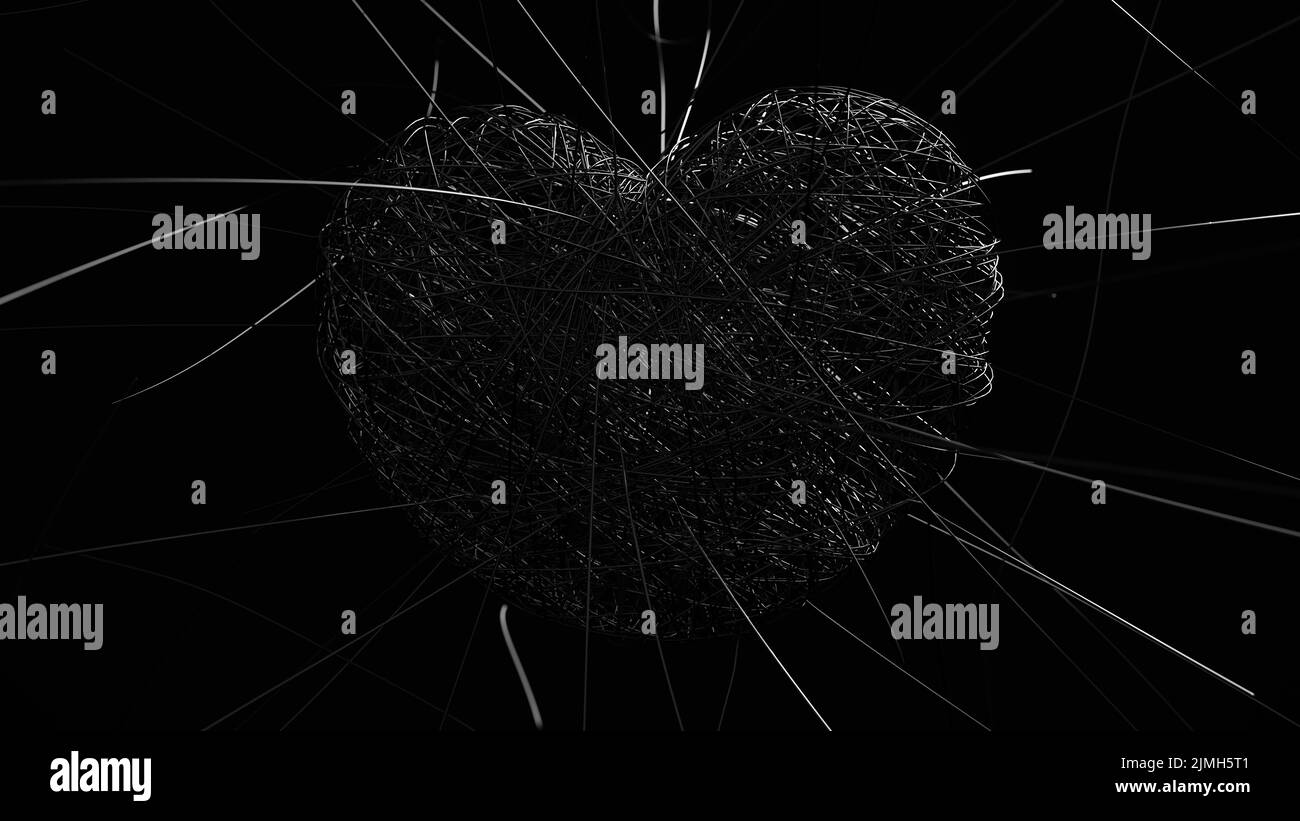Black Strings Heart Stock Photo - Alamy