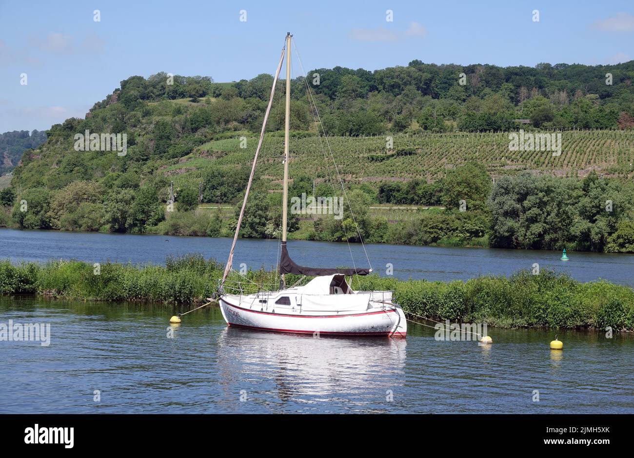 Boat in Brodenbach marina Stock Photo - Alamy