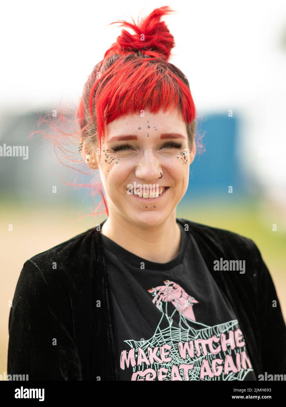Wacken, Germany. 06th Aug, 2022. Festival visitors at the Wacken Open ...