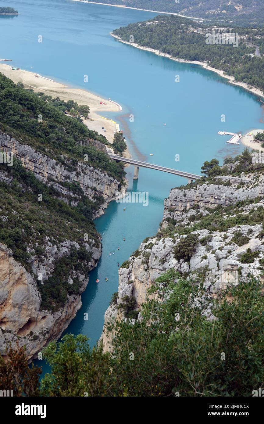 Lac de Sainte-Croix at the entrance of the Verdon Gorge , Provence ...