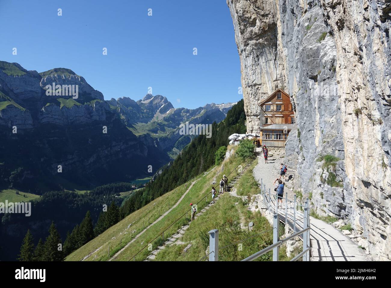 Aescher-Wildkirchli mountain inn Stock Photo - Alamy