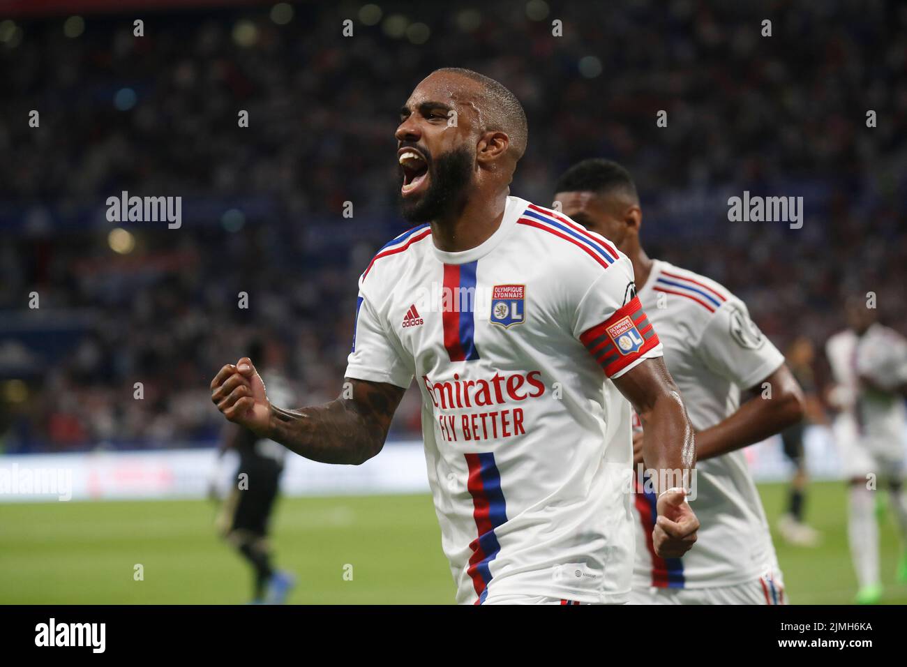 Alexandre LACAZETTE of Lyon celebrate the goal during the French ...
