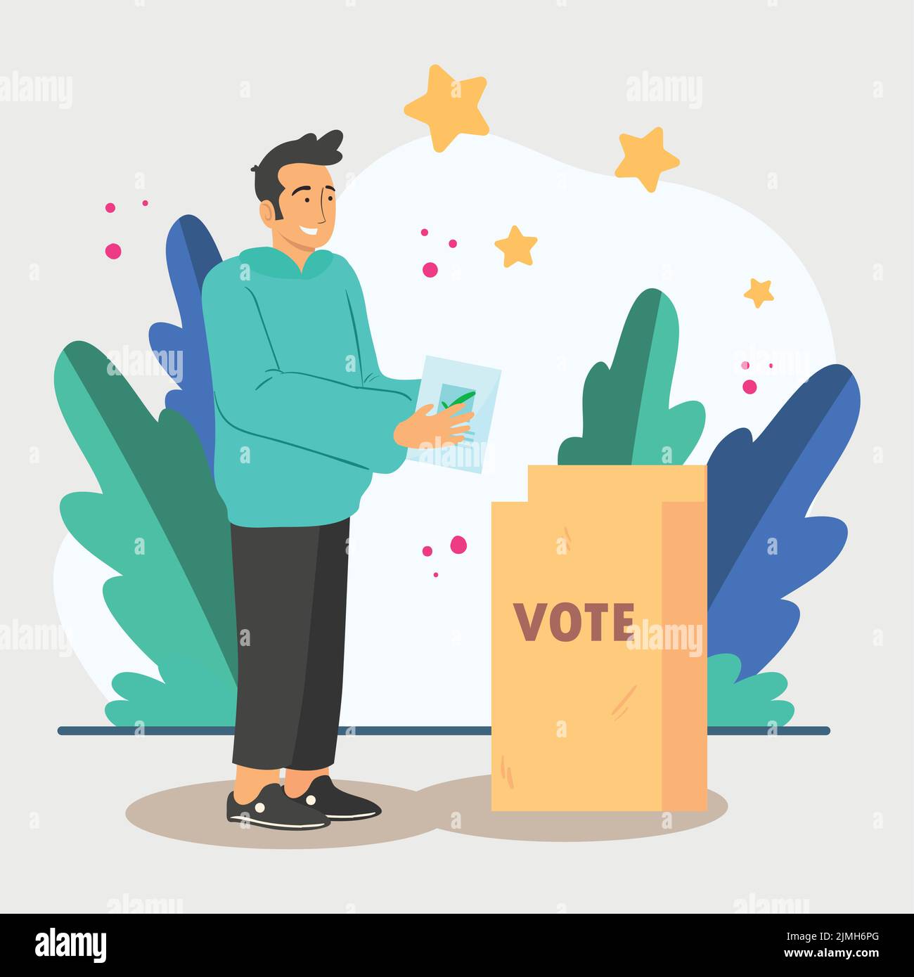 poster of man voting Stock Vector Image & Art - Alamy