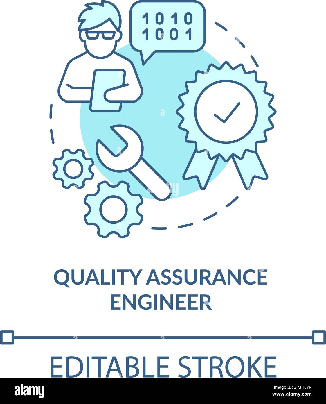 Quality assurance engineer turquoise concept icon Stock Vector Image ... Quality assurance engineer turquoise concept icon Stock Vector Image ...