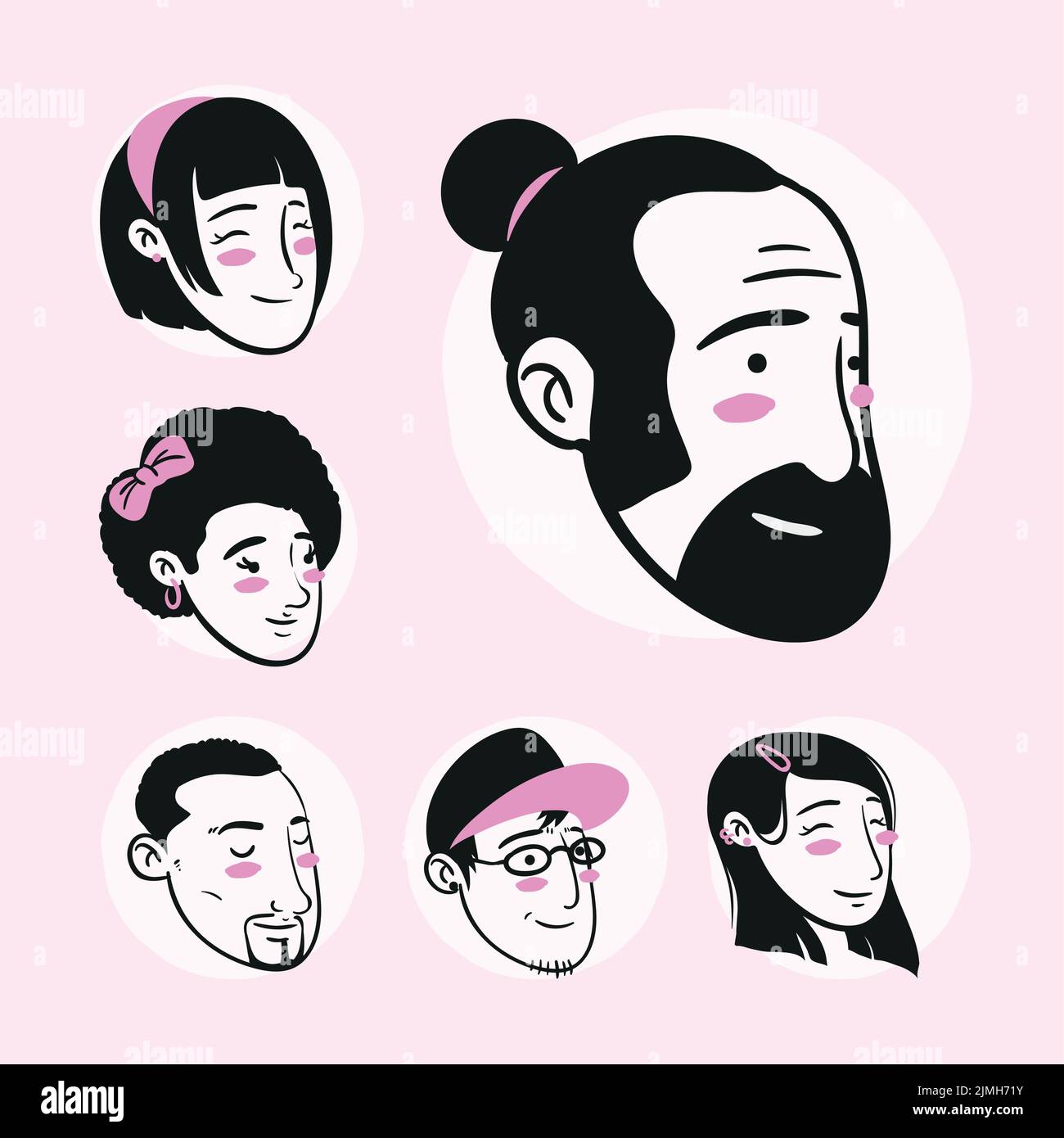 Happy adult people faces Stock Vector Images - Alamy