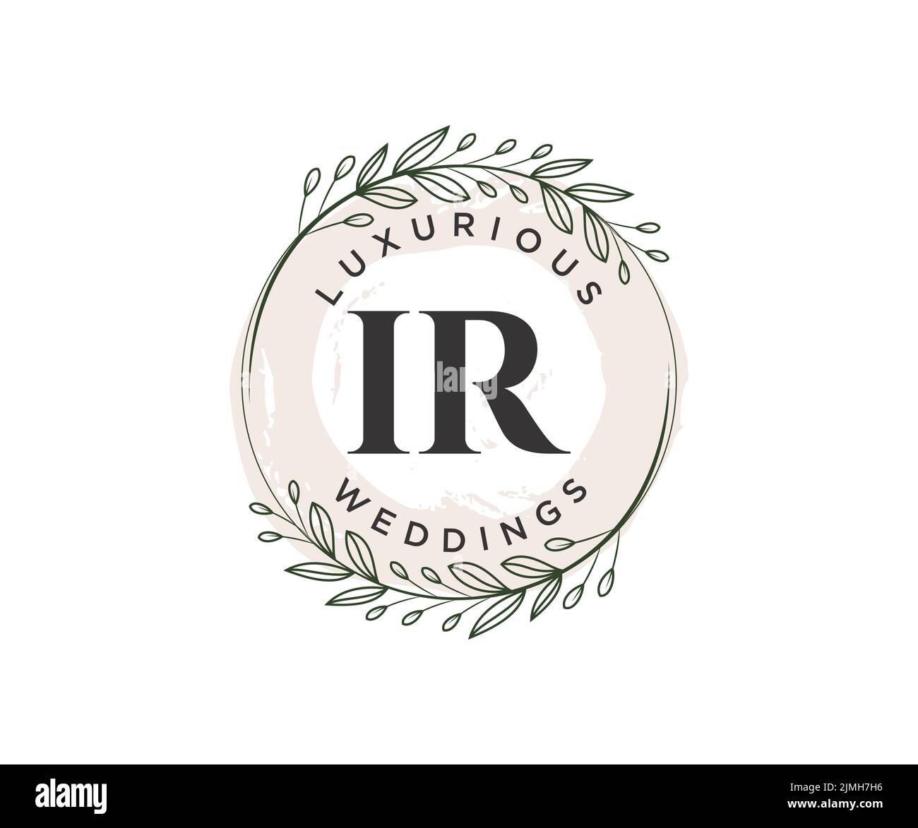IR Initials letter Wedding monogram logos template, hand drawn modern ...