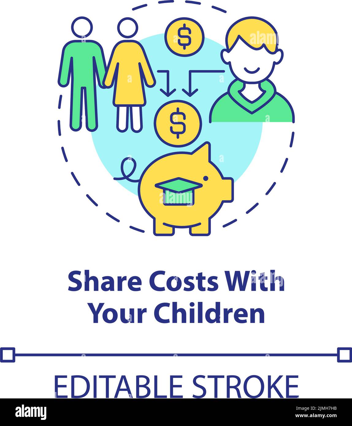 Share costs with your children concept icon Stock Vector Image & Art ...