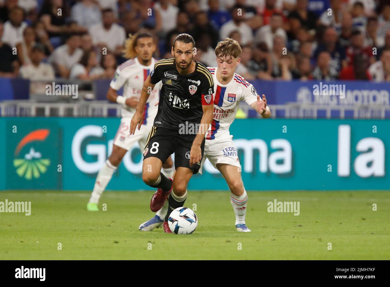 Vincent MARCHETTI of Ajaccio and Johann LEPENANT of Lyon during the ...