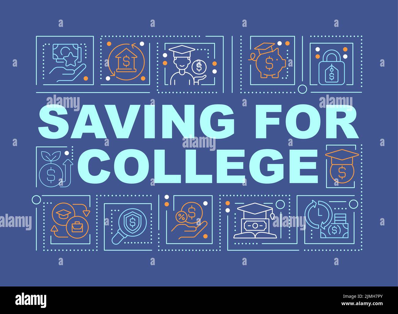 Saving for college word concepts dark blue banner Stock Vector Image & Art - Alamy