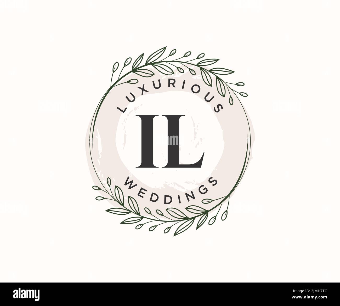 IL Initials letter Wedding monogram logos template, hand drawn modern ...