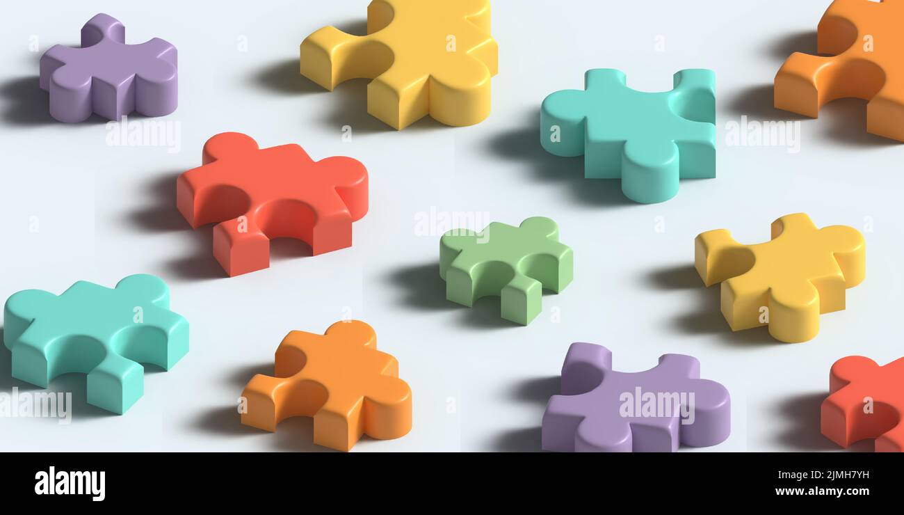 Set different puzzle pieces isolated Stock Vector Images - Alamy