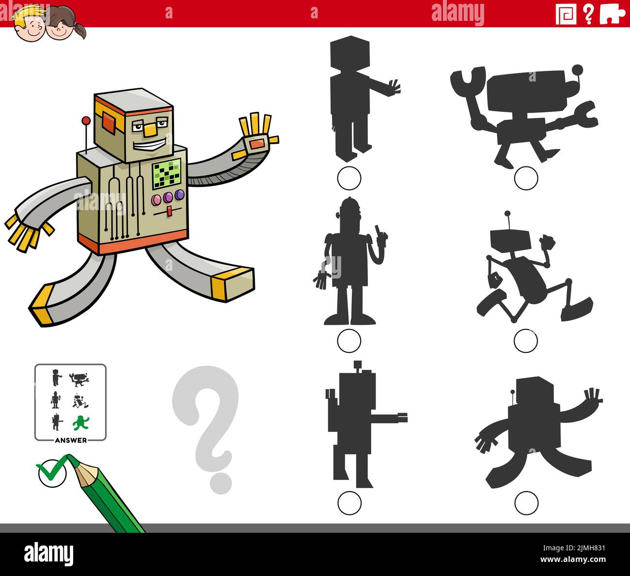 Preschool shadow activity robots hi-res stock photography and images ...