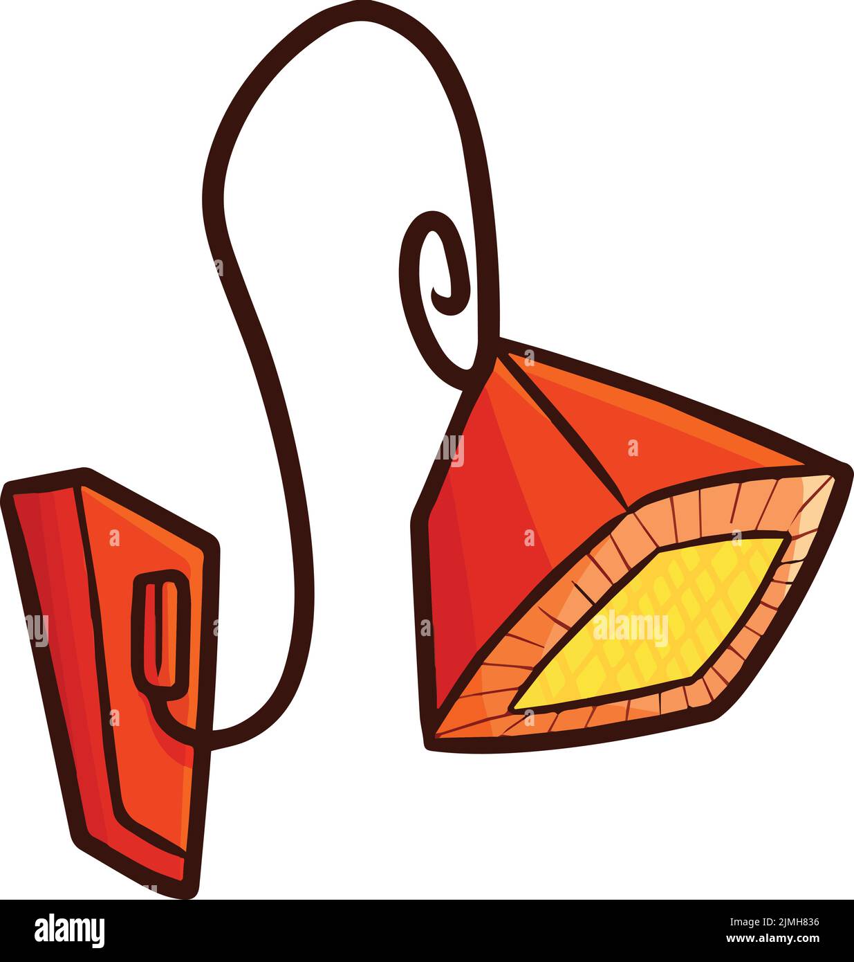 A vector of vintage red wall lamp isolated on white background Stock ...