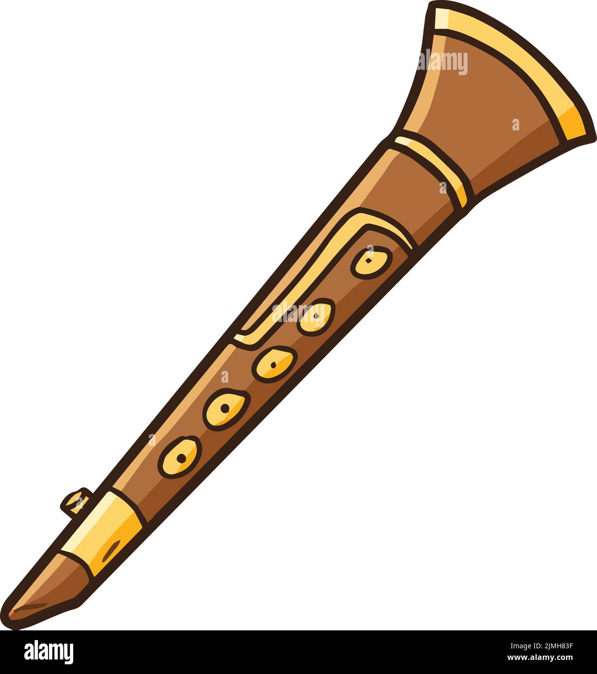 A vector illustration of a brown fife on the white background Stock ...