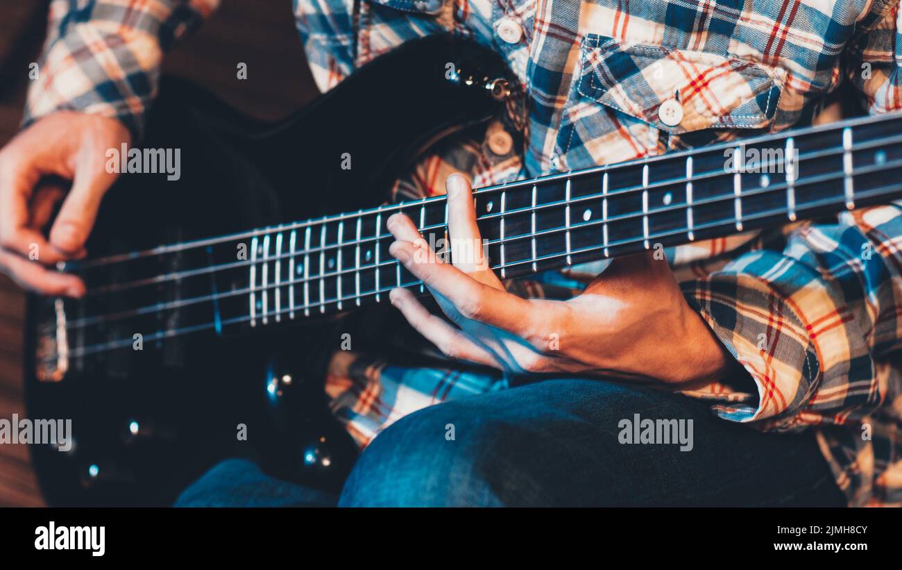 musical instrument man electric guitar concert Stock Photo - Alamy