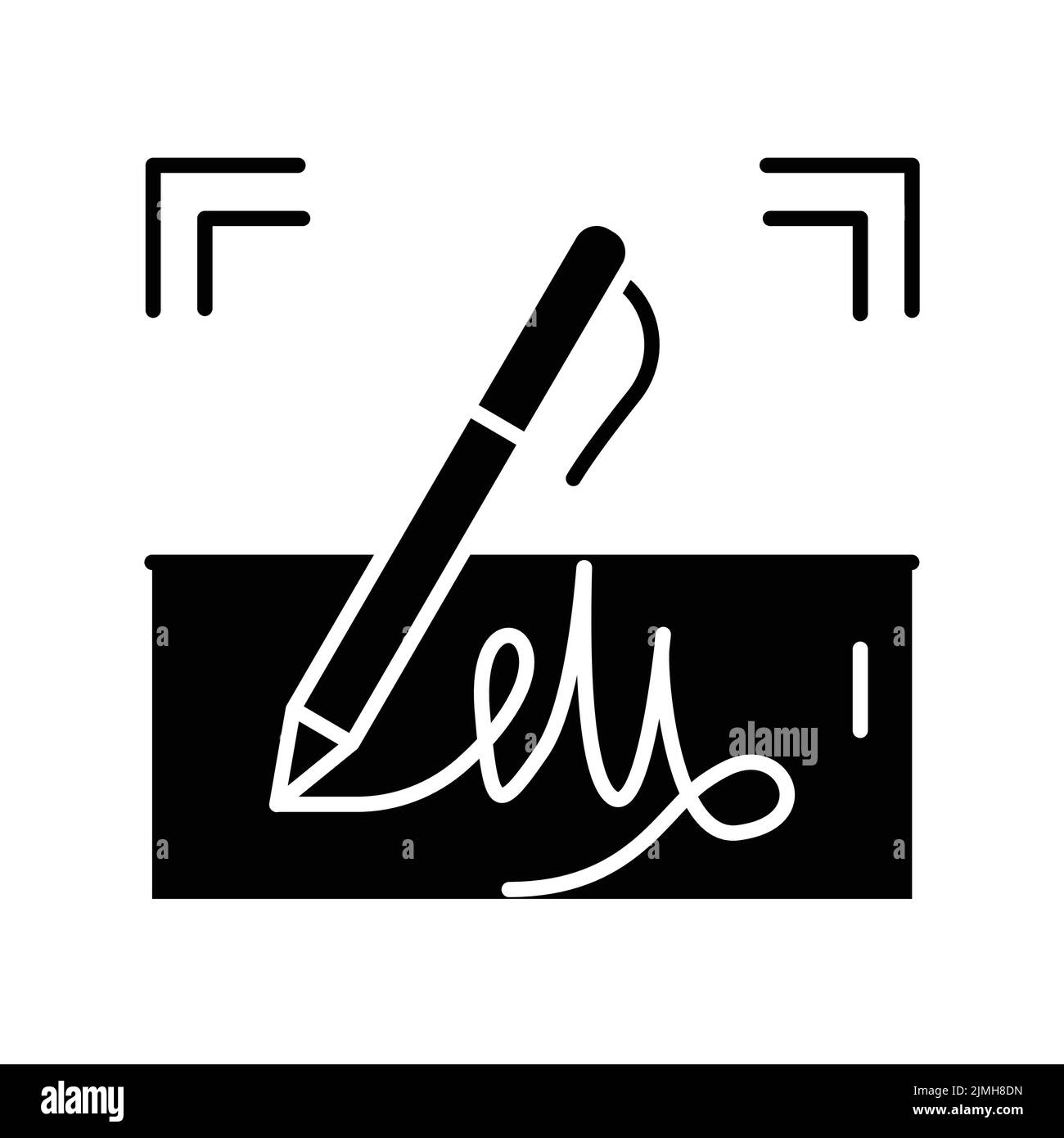 Signature Identification Olor Line Icon Id And Verifying Person Stock