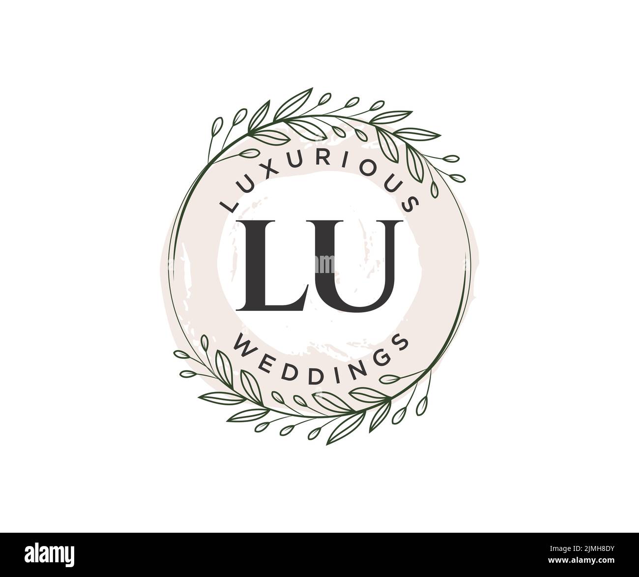 LU Initials letter Wedding monogram logos template, hand drawn modern ...