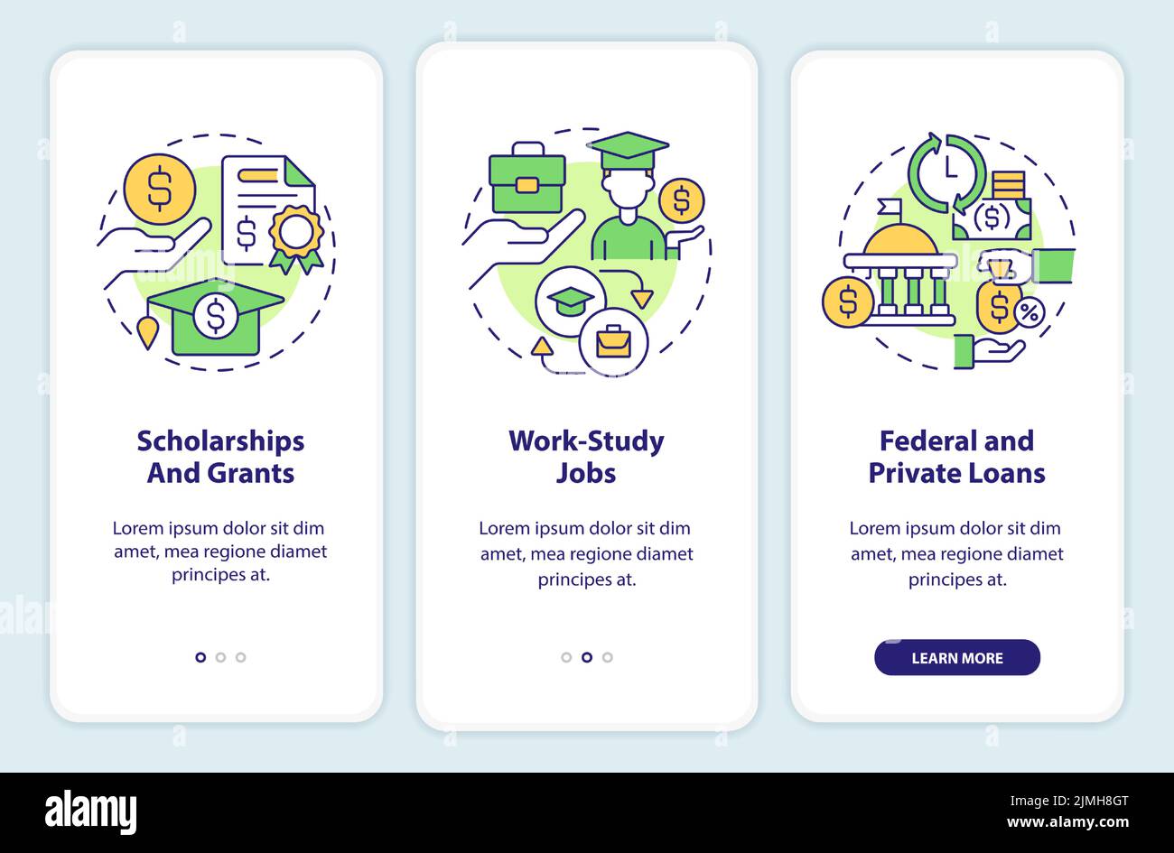 Financial aid onboarding mobile app screen Stock Vector Image & Art - Alamy