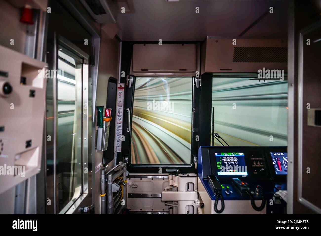 View from the drivers seat of the Sendai City Subway Stock Photo - Alamy