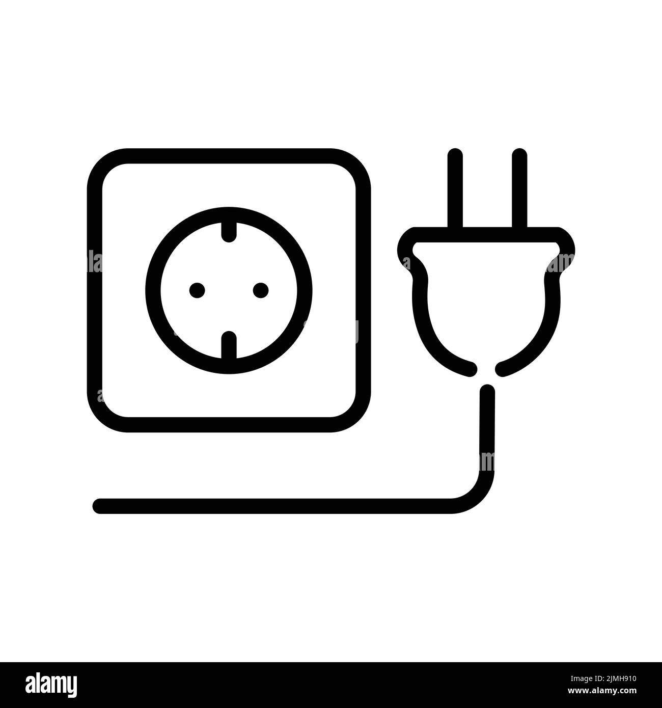 Outlet with a plug olor line icon. Pictogram for web page Stock Vector ...