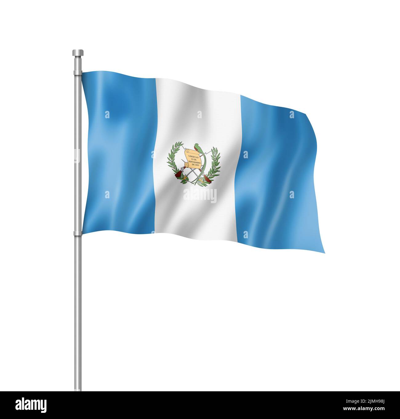 Guatemalan flag isolated on white Stock Photo - Alamy
