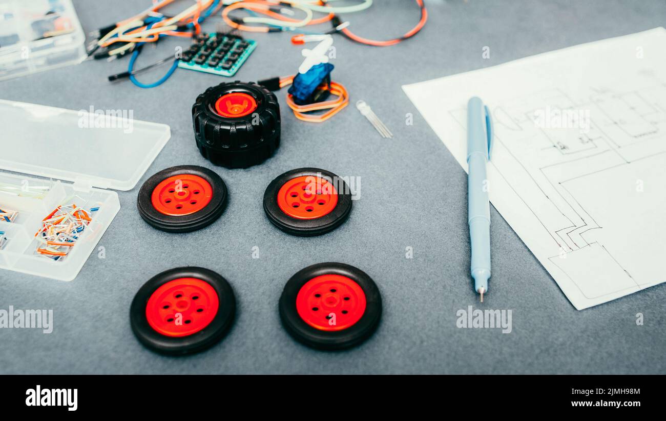 remote control car model construction components Stock Photo - Alamy