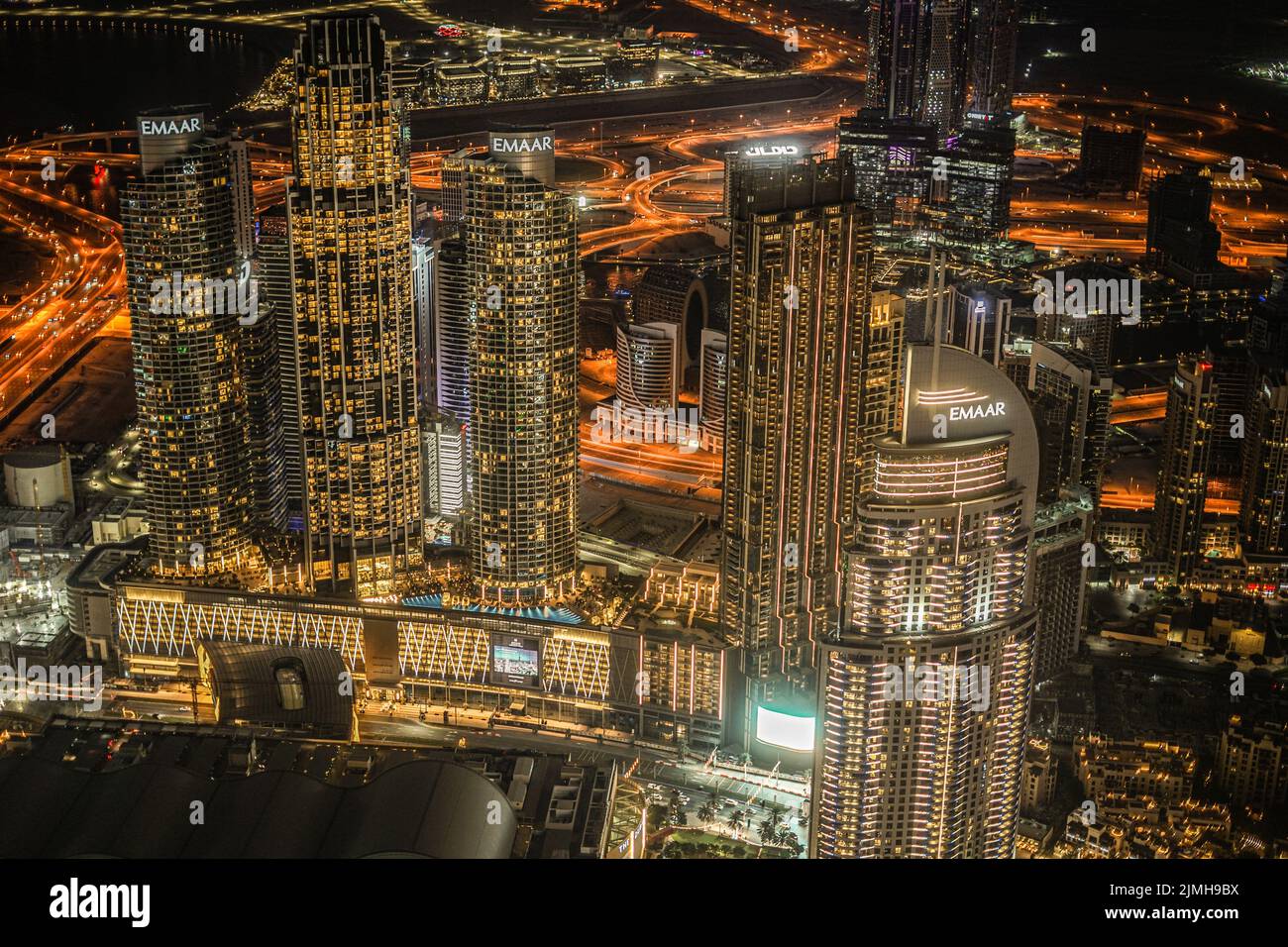 Dubai night view seen from the observation deck of Burj Khalifa Stock Photo - Alamy
