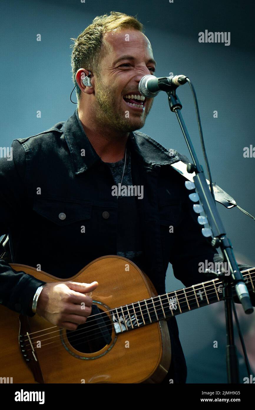 James Morrison performs on stage ahead of the headline act, Westlife ...