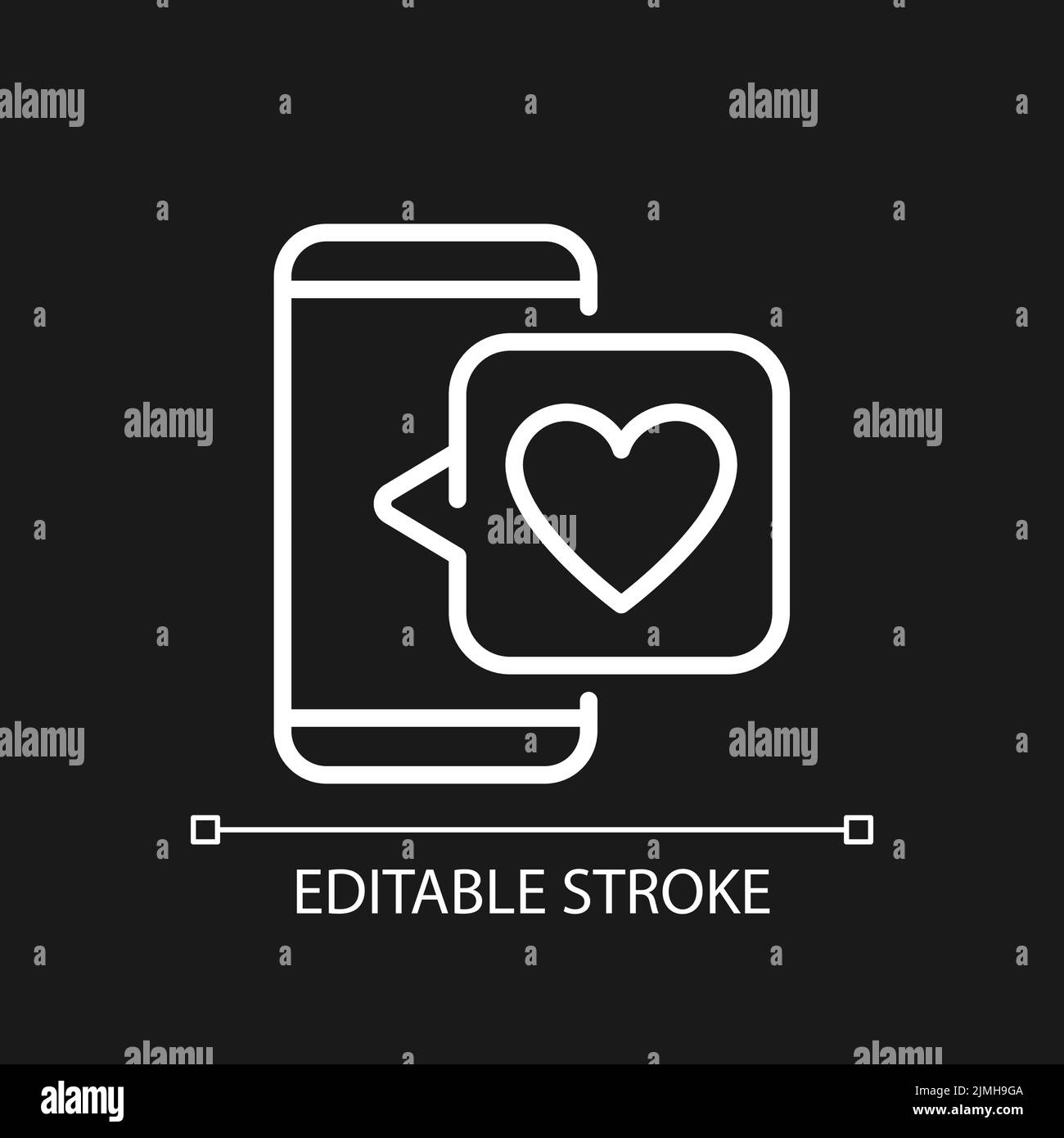 Feedback on social media pixel perfect white linear icon for dark theme Stock Vector Image & Art ...