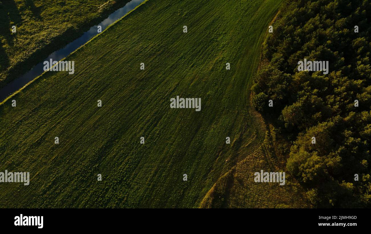 Rural landscape. Green forests and fields. River flows. Aerial photography Stock Photo - Alamy