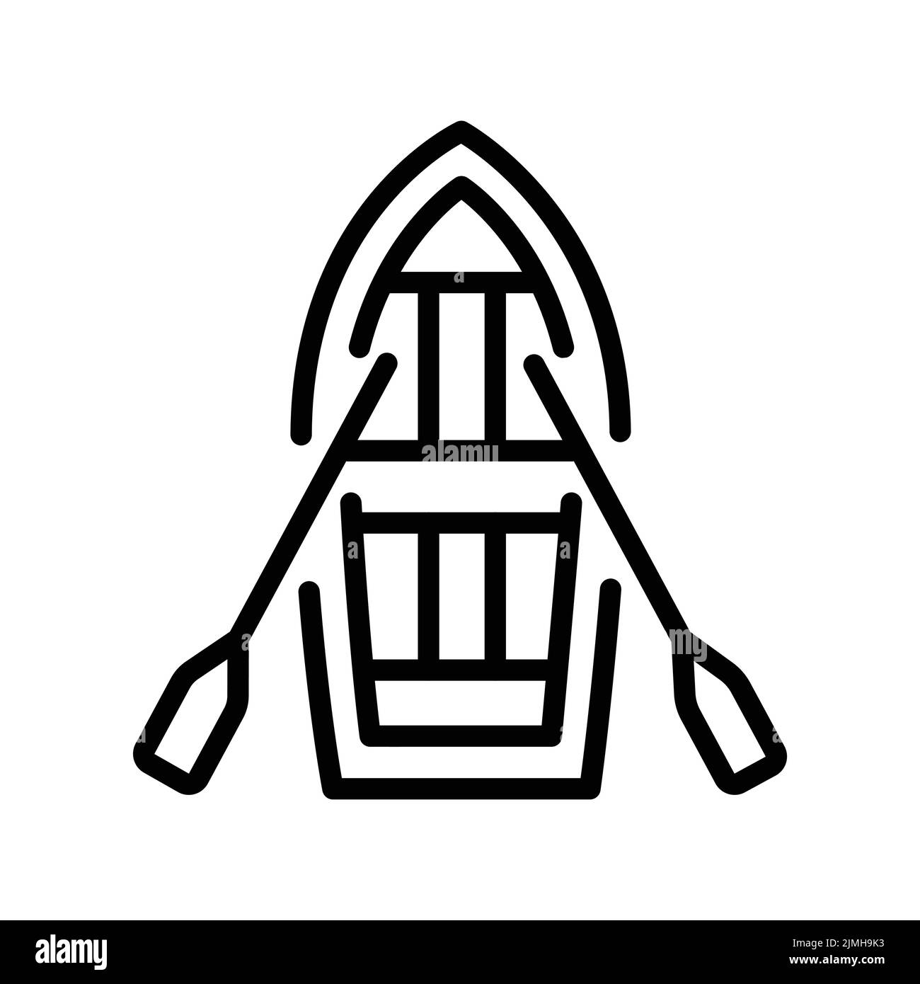 Rowboat black line icon. Water activity. Pictogram for web page Stock ...