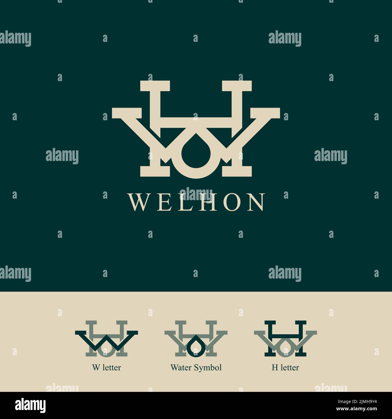 A vector illustration of Welhon company logo sample with a description ...