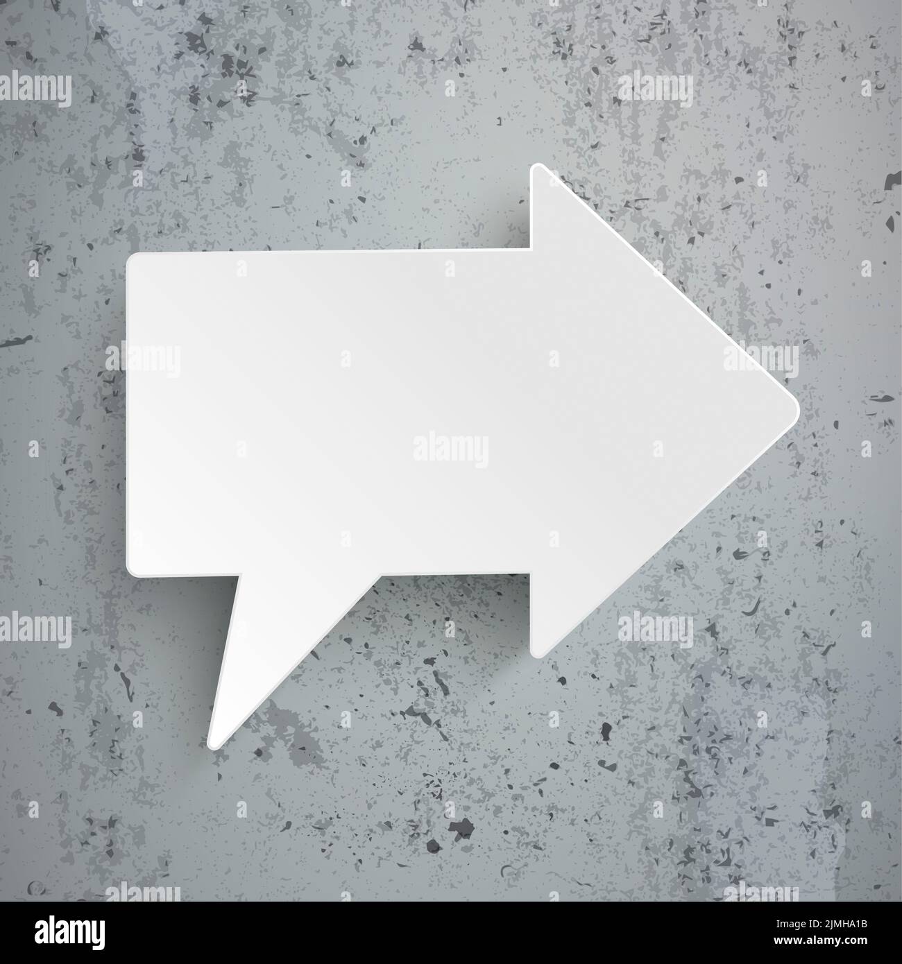 Concrete White Arrow Speech Bubble Stock Photo - Alamy