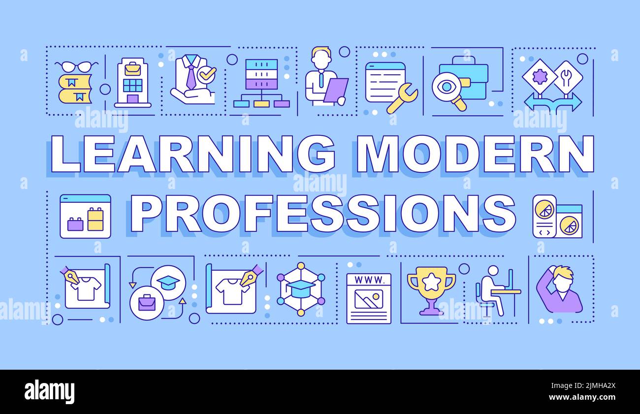 Learning modern professions word concepts blue banner Stock Vector ... Learning modern professions word concepts blue banner Stock Vector ...