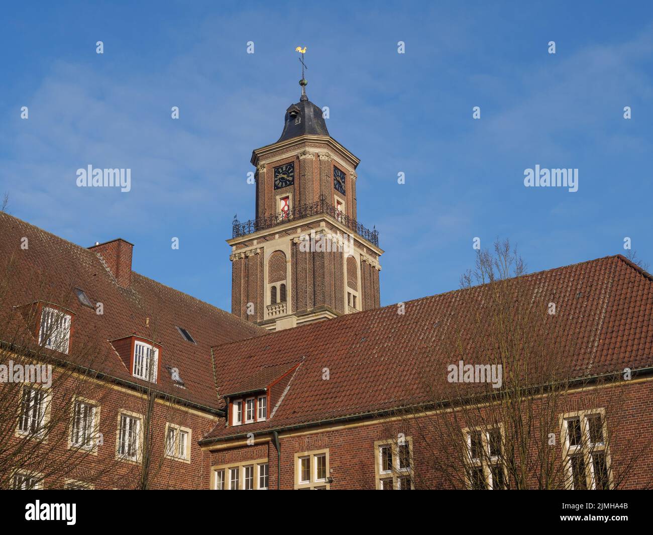 Tower and house in coesfeld Stock Photo - Alamy