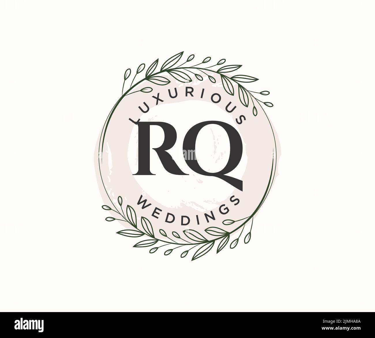 RQ Initials letter Wedding monogram logos template, hand drawn modern ...